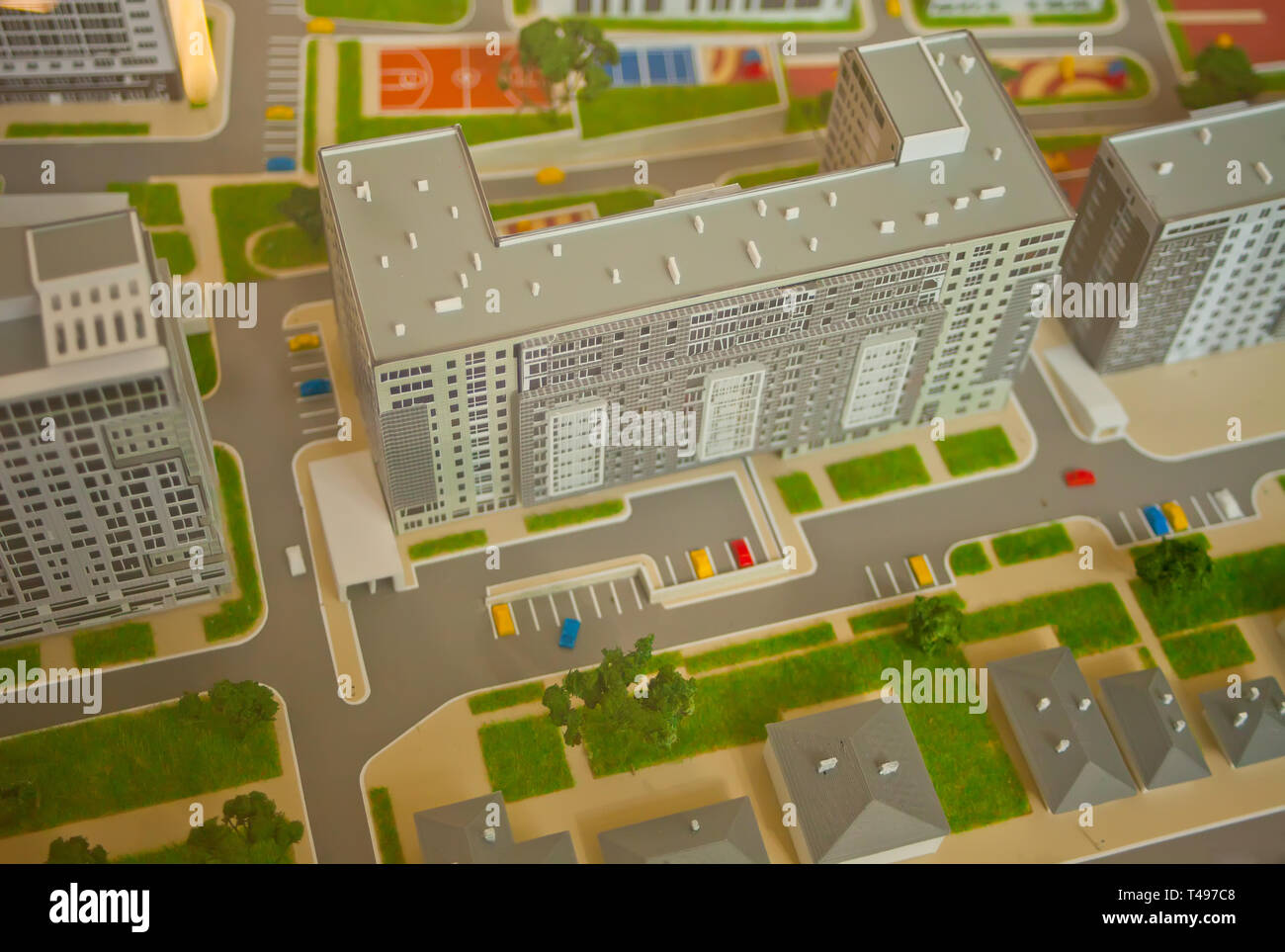 the model with the image of a miniature of a houses, road, ,miniature ...