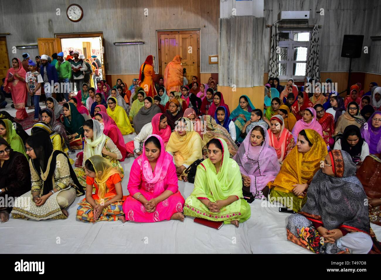 Sikh pilgrims seen attending rituals inside the gurdwara or a Sikh ...