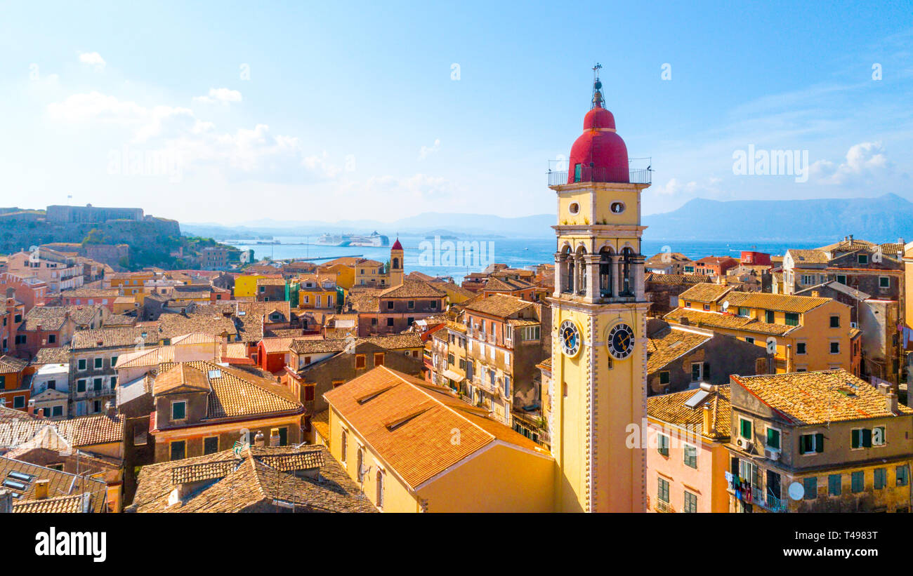 Panoramic view of Kerkyra, capital of Corfu island Stock Photo - Alamy