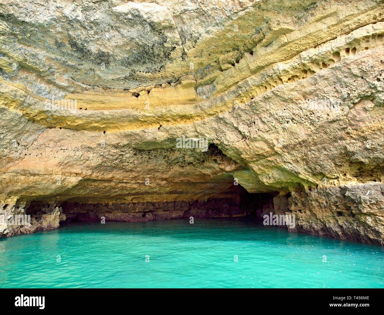 Beautiful grotto or cave seen on a boat trip from Albufeira to Bengadil ...