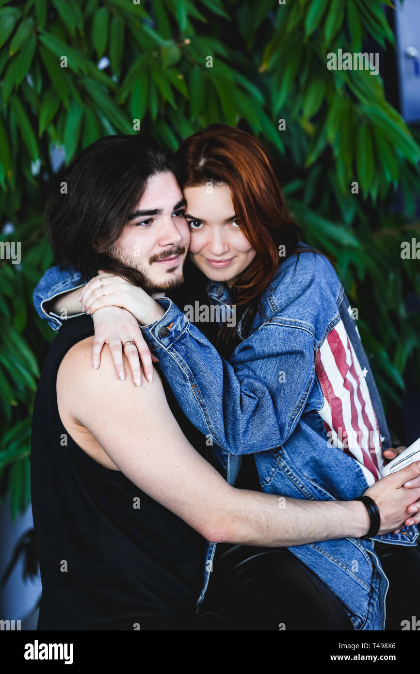 Woman sitting on man lap hi-res stock photography and images - Alamy