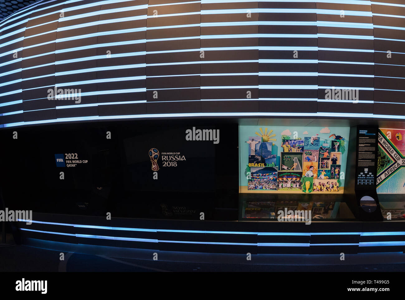 Zurich, Switzerland - June 19, 2017: interior of FIFA museum building ...