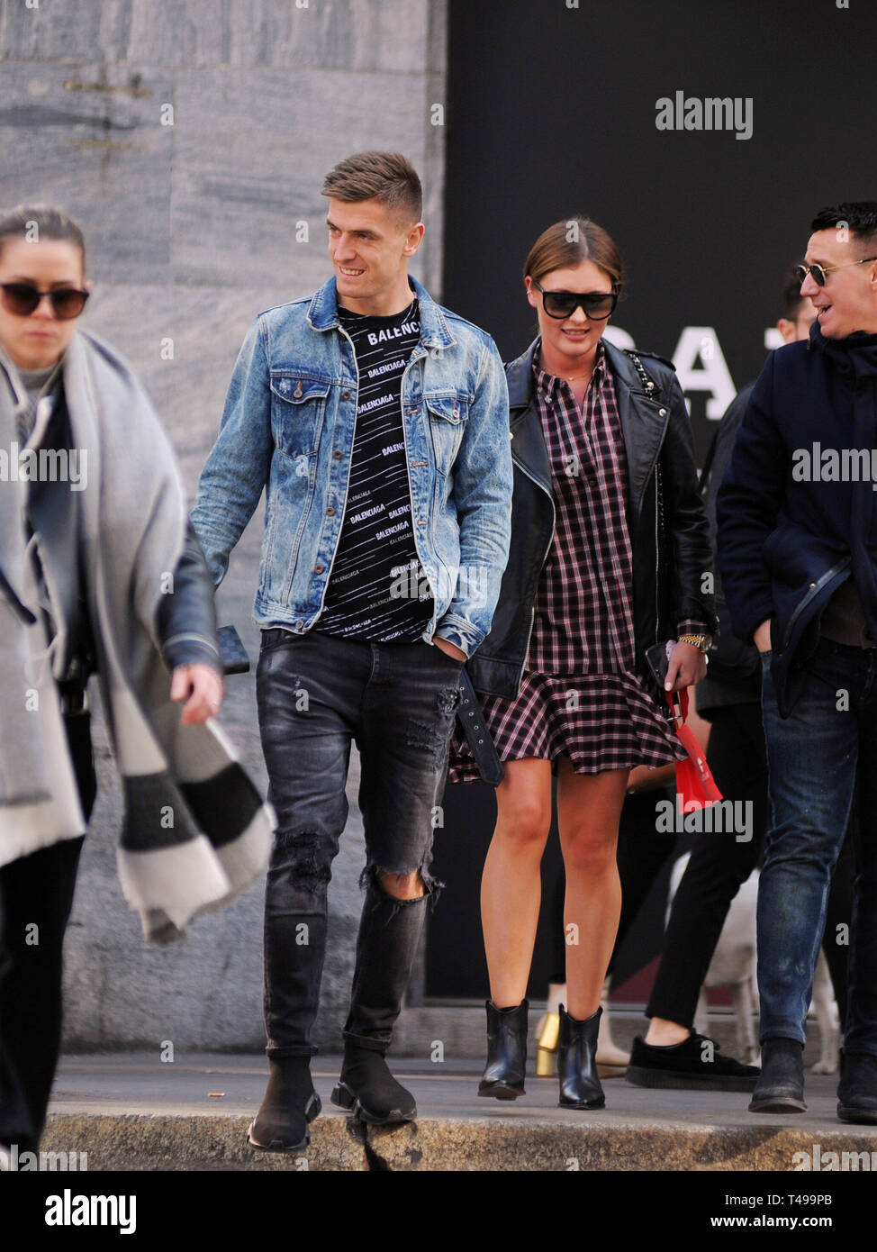Krzysztop Piatek and girlfriend of five years Paulina Procyk walking in ...