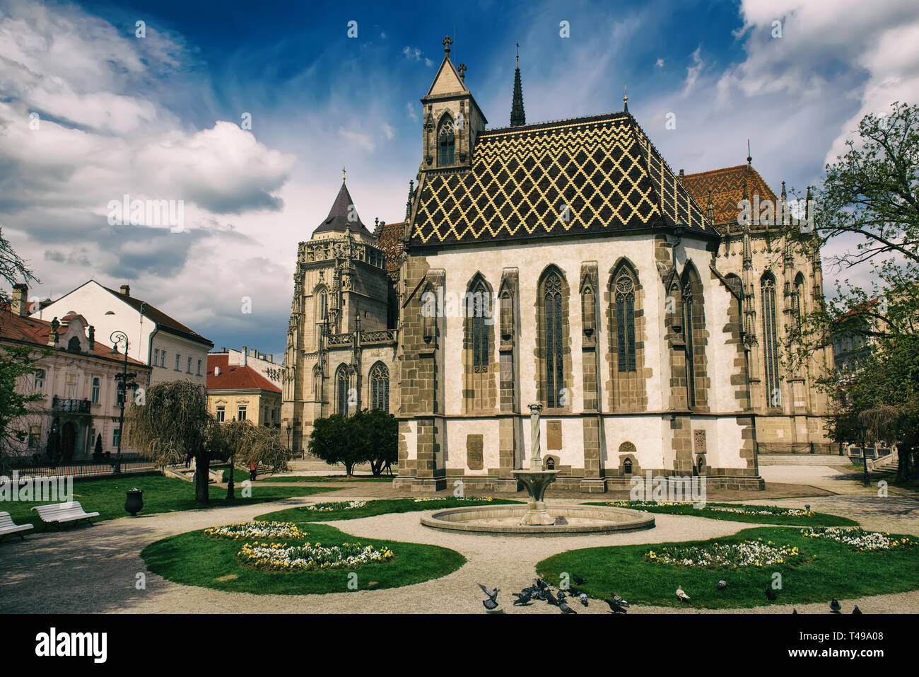 St. Michael chapel and St. Elisabeth cathedral in the main square of ...