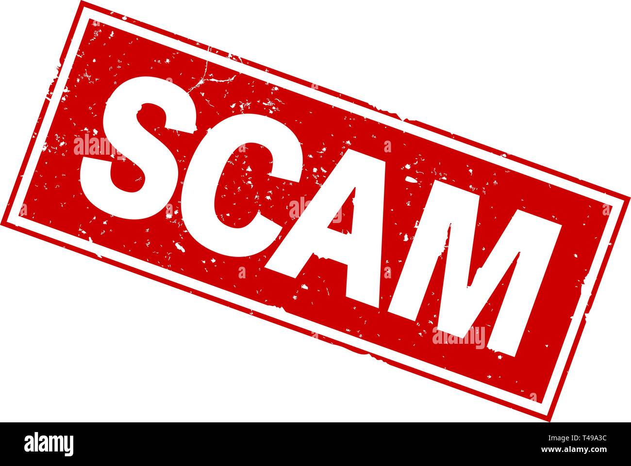 word SCAM on red rubber stamp print Stock Vector Image & Art - Alamy
