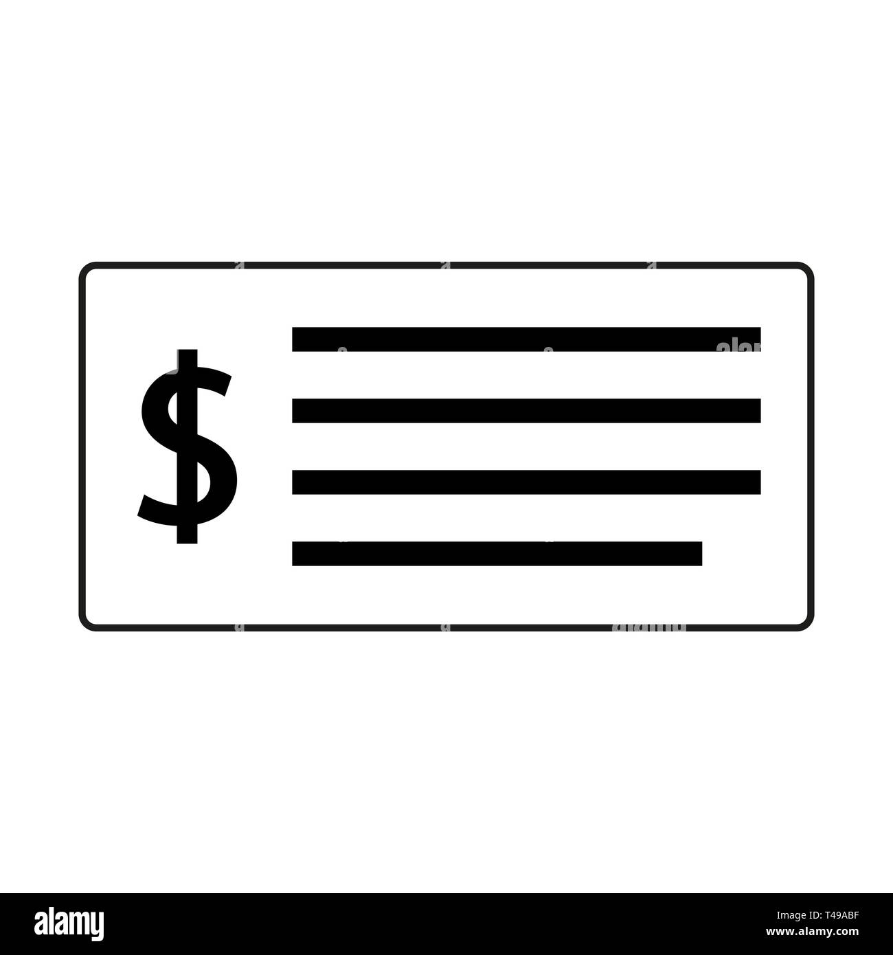 Invoice line icon. Payment and bill invoice. Order symbol concept. Tax ...