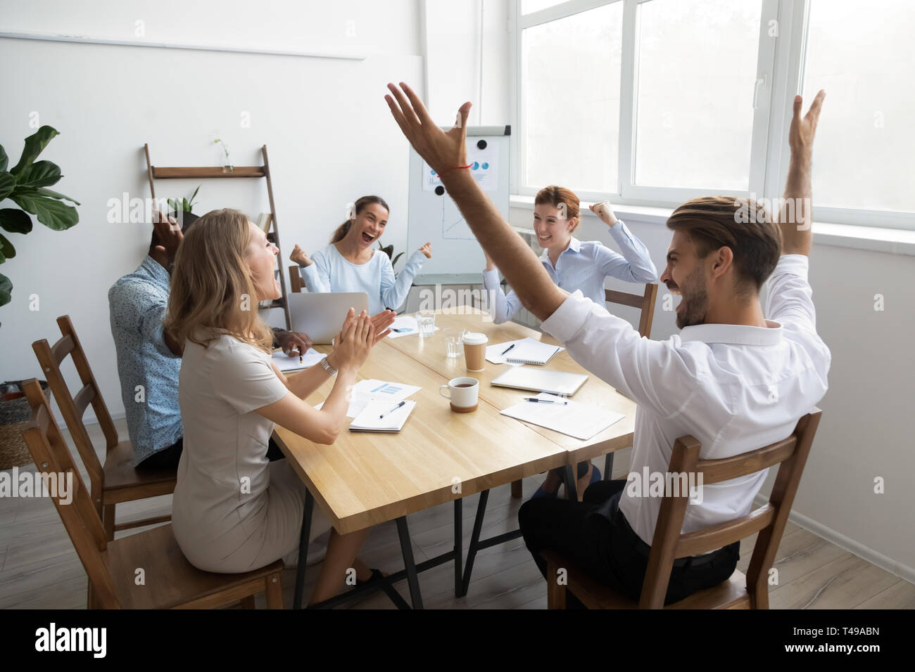 Managers and employees team meeting hi-res stock photography and images ...
