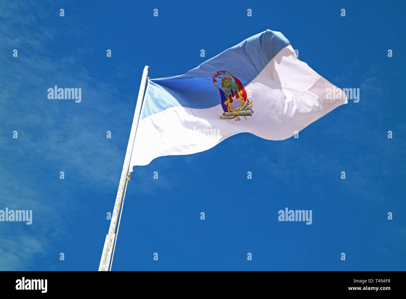 Flag peru waving in wind hi-res stock photography and images - Alamy