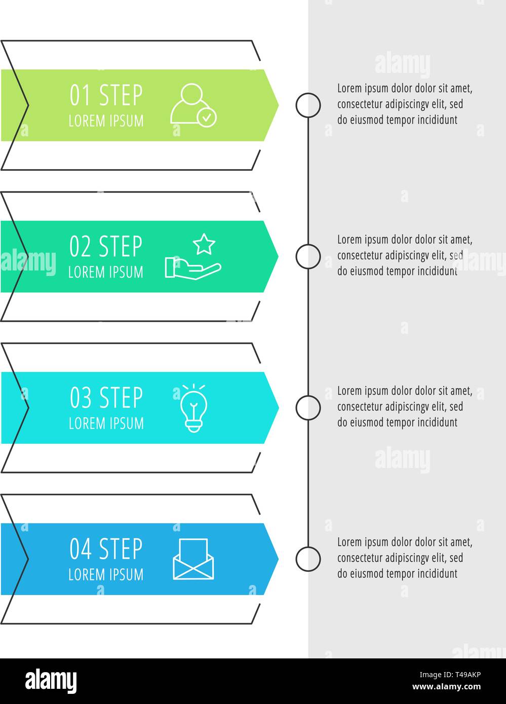Modern vector flat illustration. Infographic arrows template with four ...