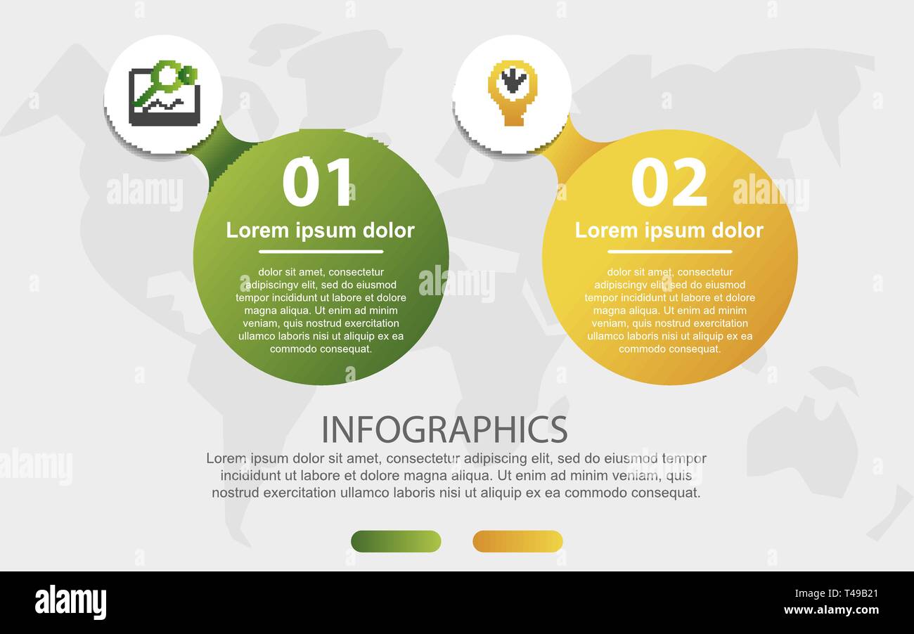 Modern 3D vector illustration. Circular infographic template with two ...