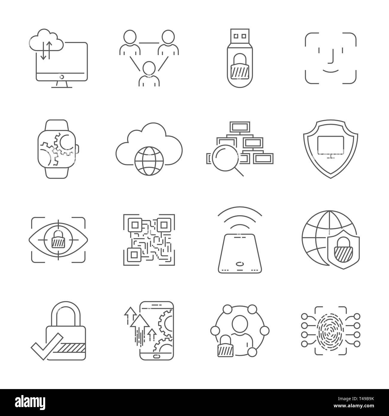 Personal Data Protection Icons Secure Account Login User Interface