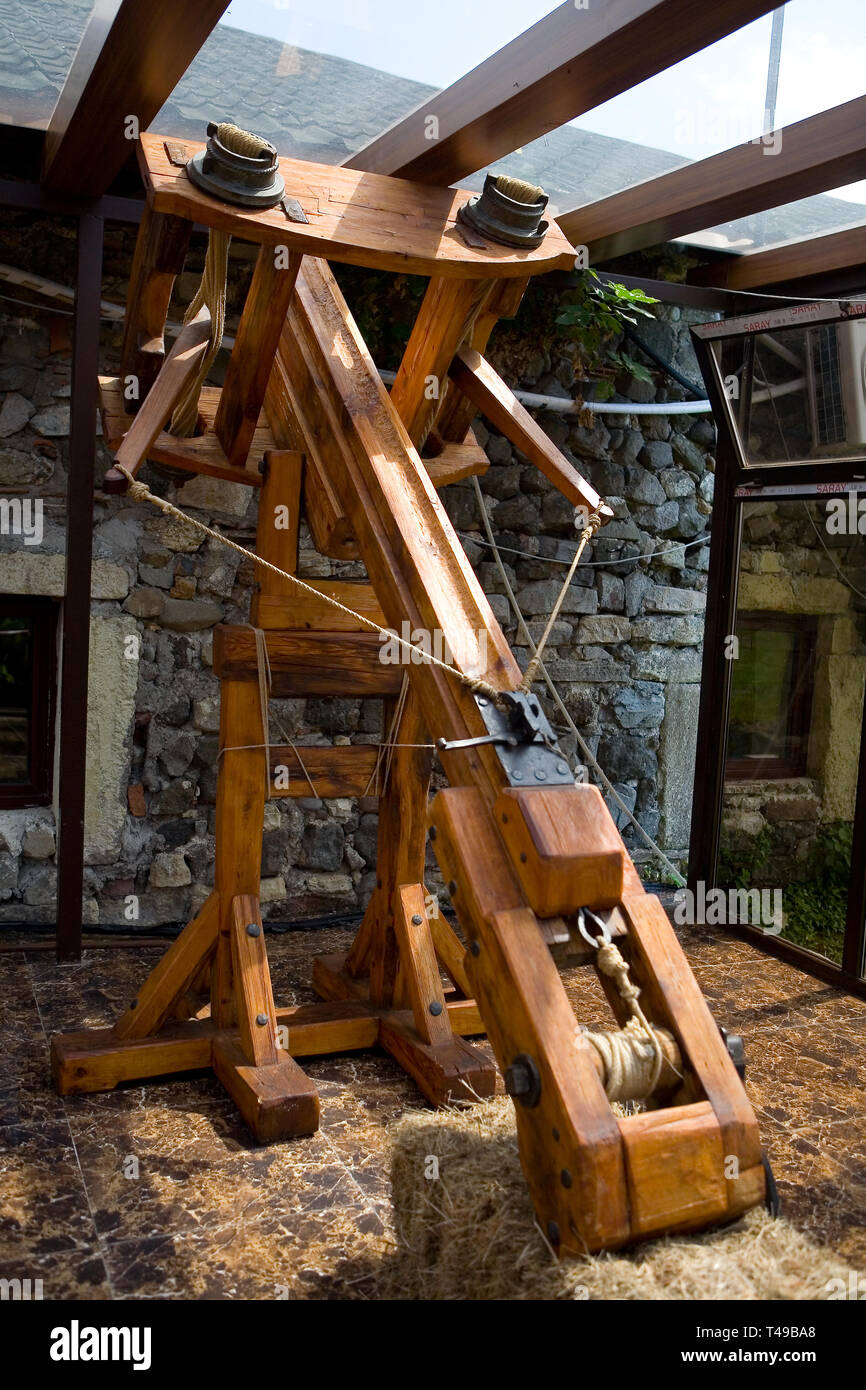 An ancient military weapon in the museum in the fortress of Gonio ...