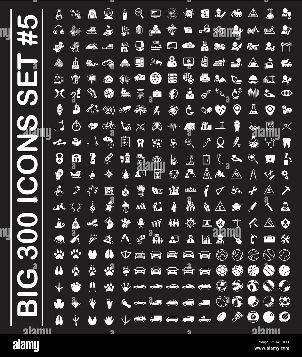 Big 300 icons set on background for graphic and web design. Simple ...