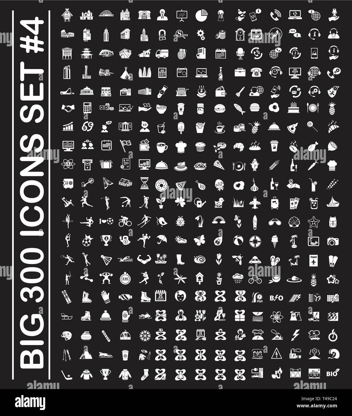 Big 300 icons set on background for graphic and web design. Simple ...