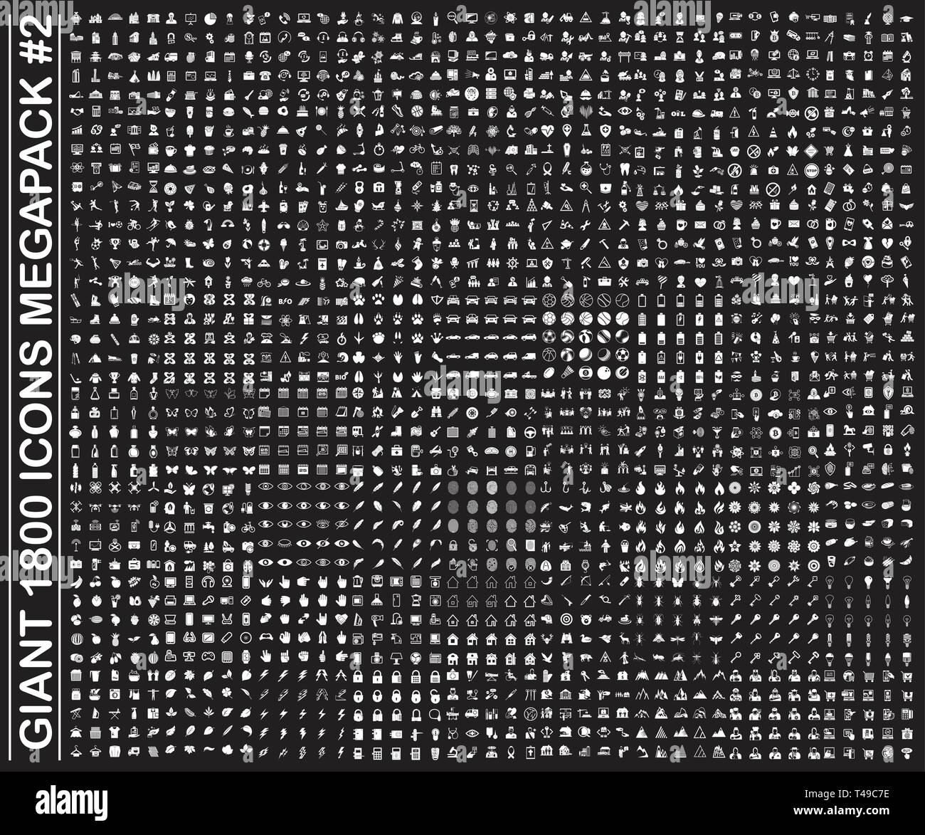 Big 1800 icons set on background for graphic and web design. Simple ...