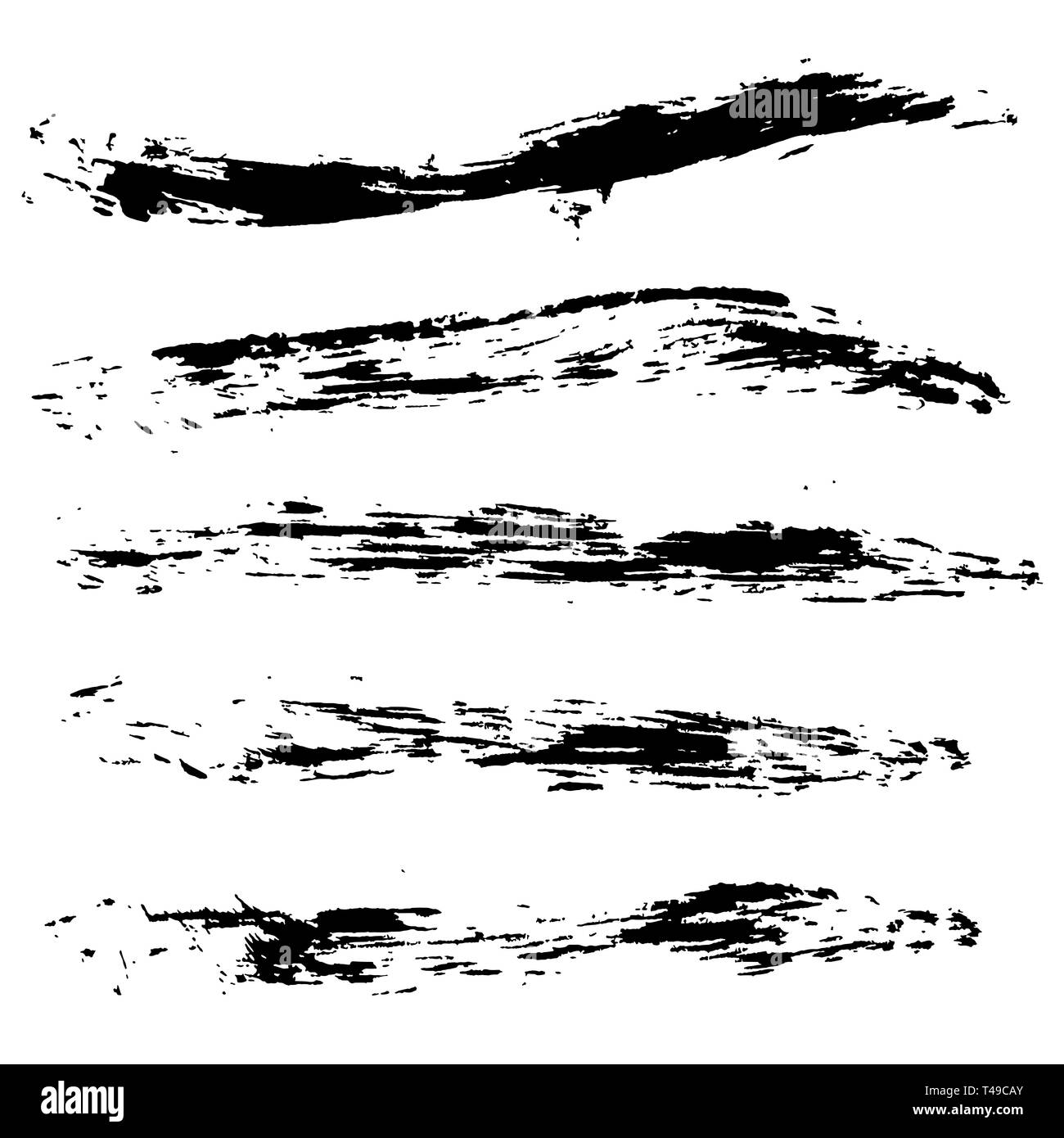 Black ink vector brush strokes. Vector illustration. Grunge texture ...