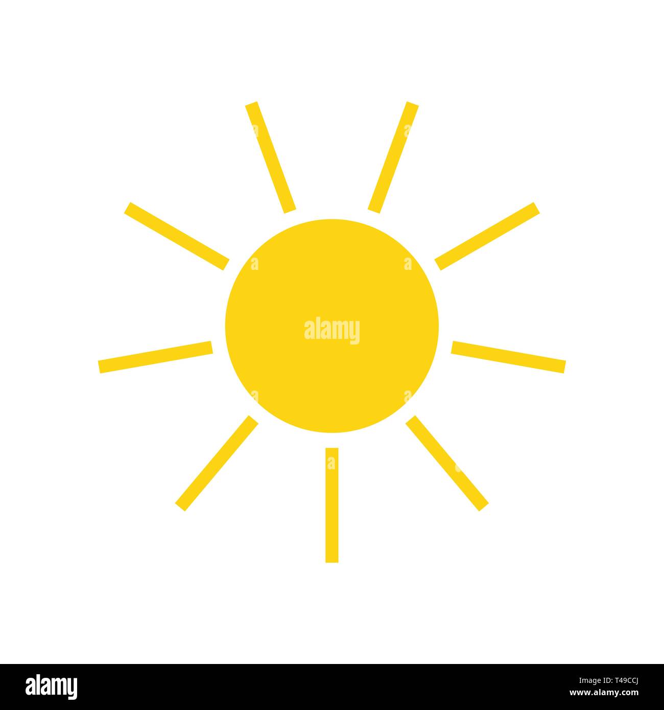 Sun icon on background for graphic and web design. Simple vector sign ...