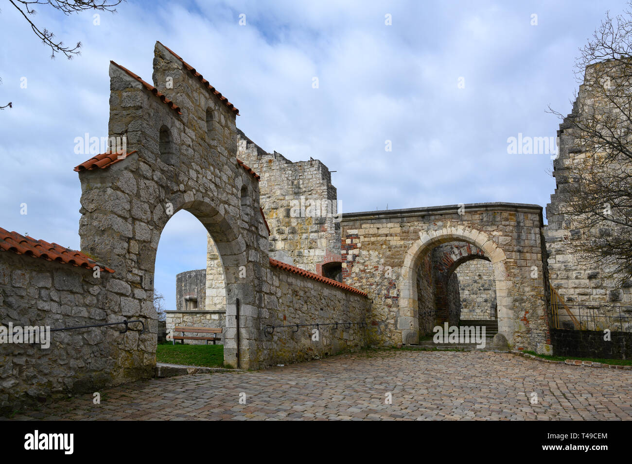 arches in the castle ruin Hellenstein on the hill of Heidenheim an der ...