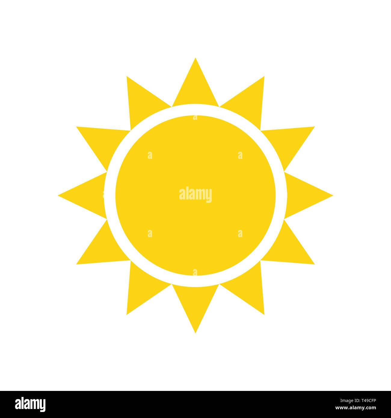 Sun icon on background for graphic and web design. Simple vector sign ...