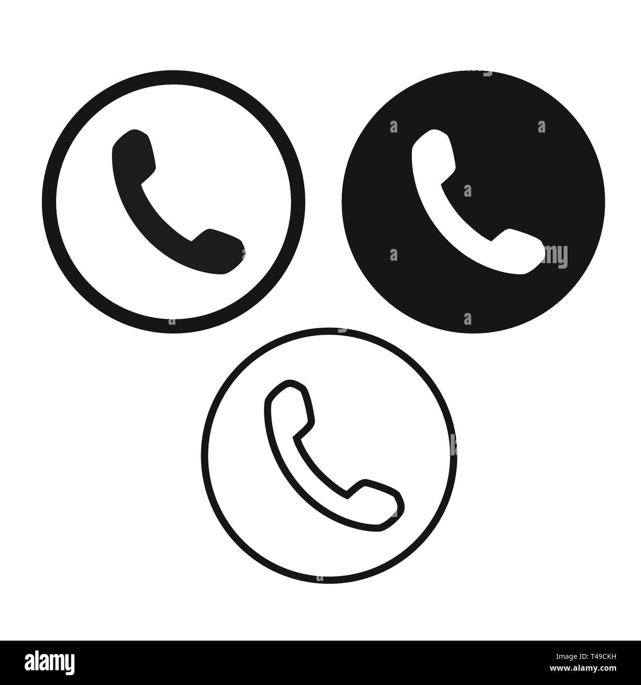 Phone icon set vector Stock Vector Image & Art - Alamy