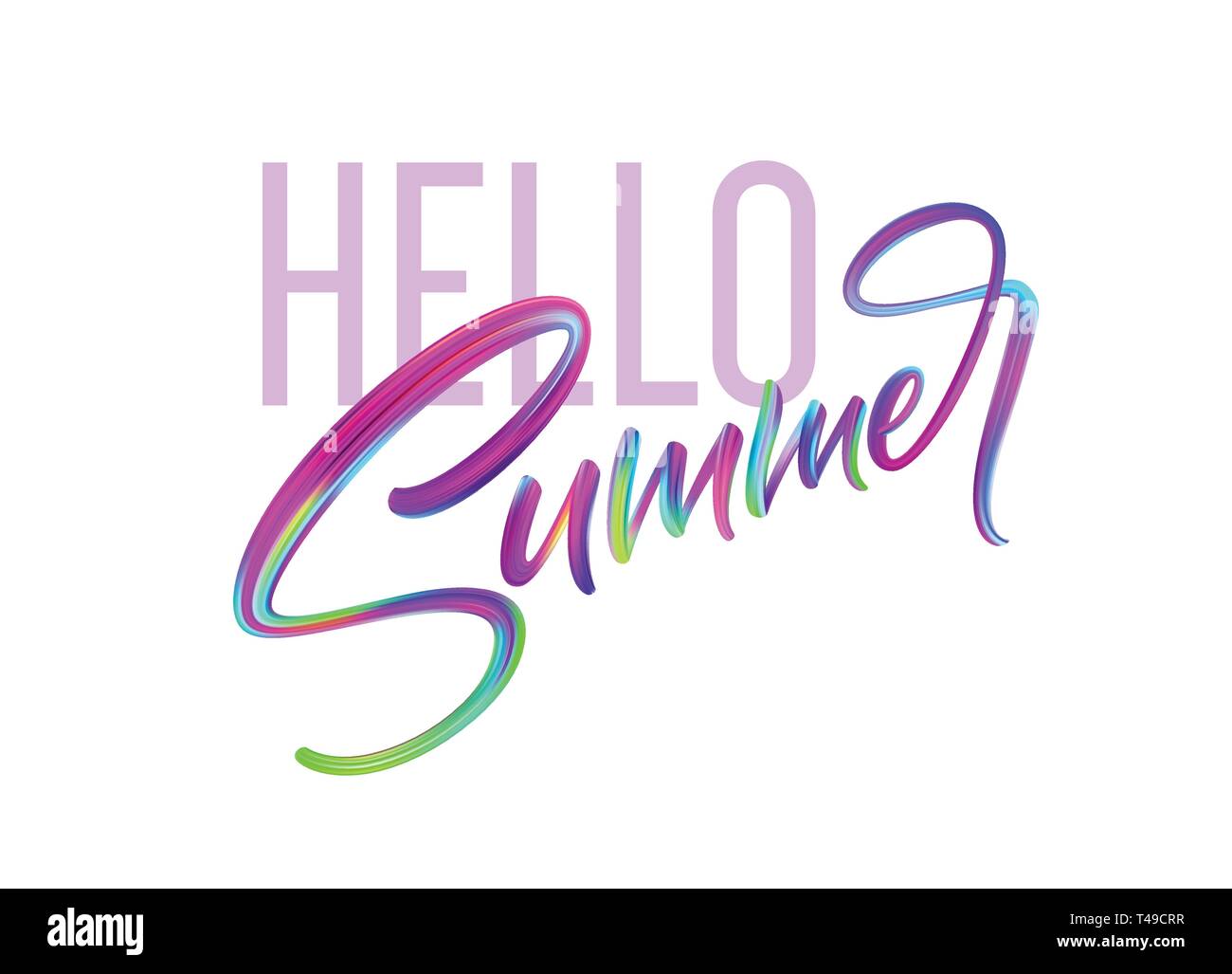 Summer Handwritten brush stroke acrylic paint lettering. Vector ...