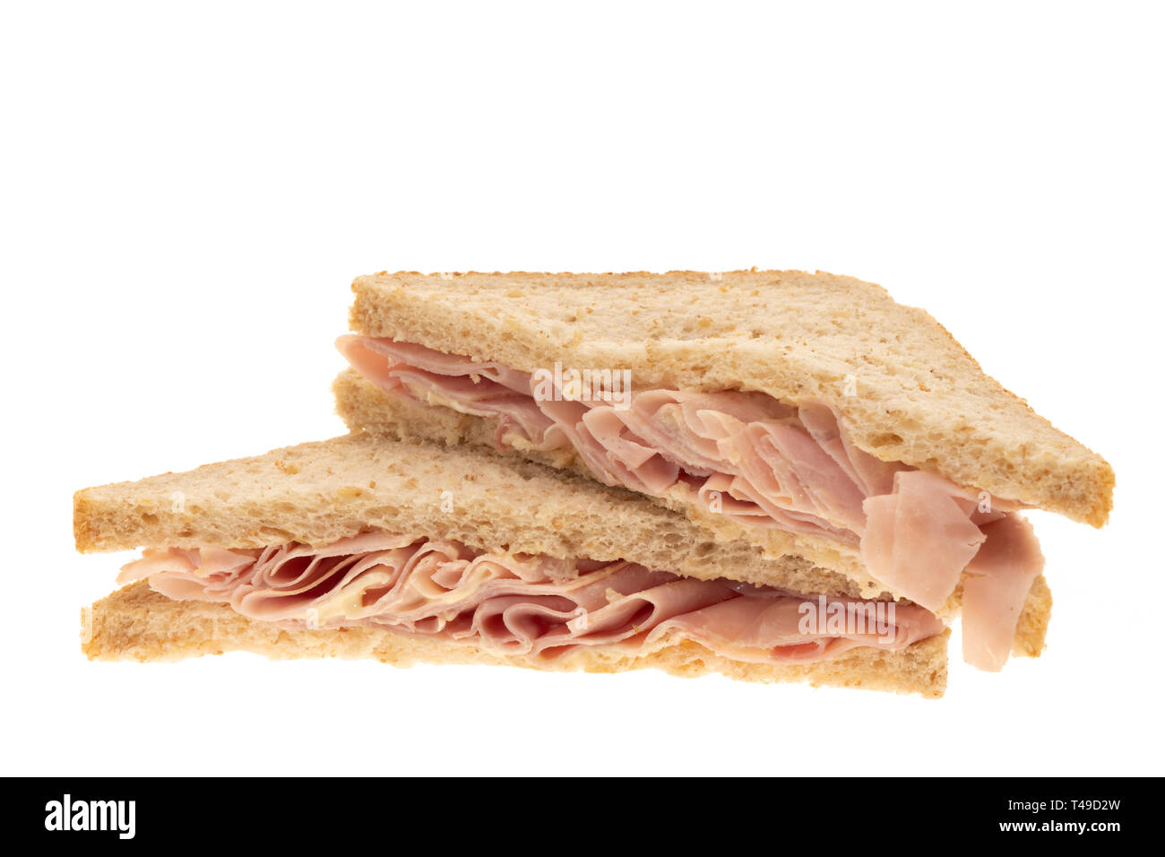 Ham sandwich - white background Stock Photo - Alamy