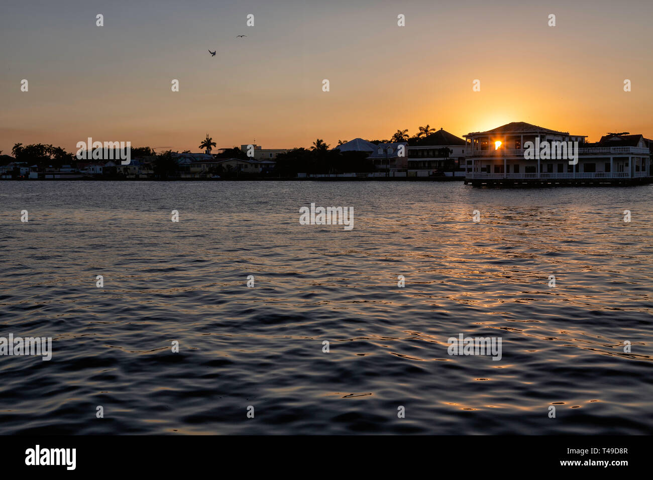 Sunset at Belize Stock Photo - Alamy