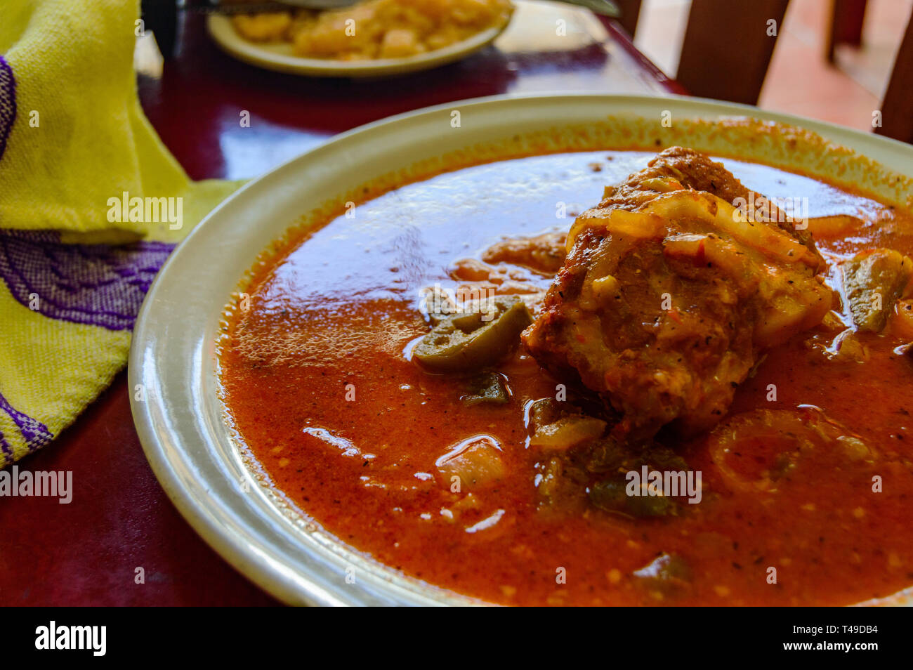Cochinita Pibil, traditional Mexican food from Yucatan with copy space ...