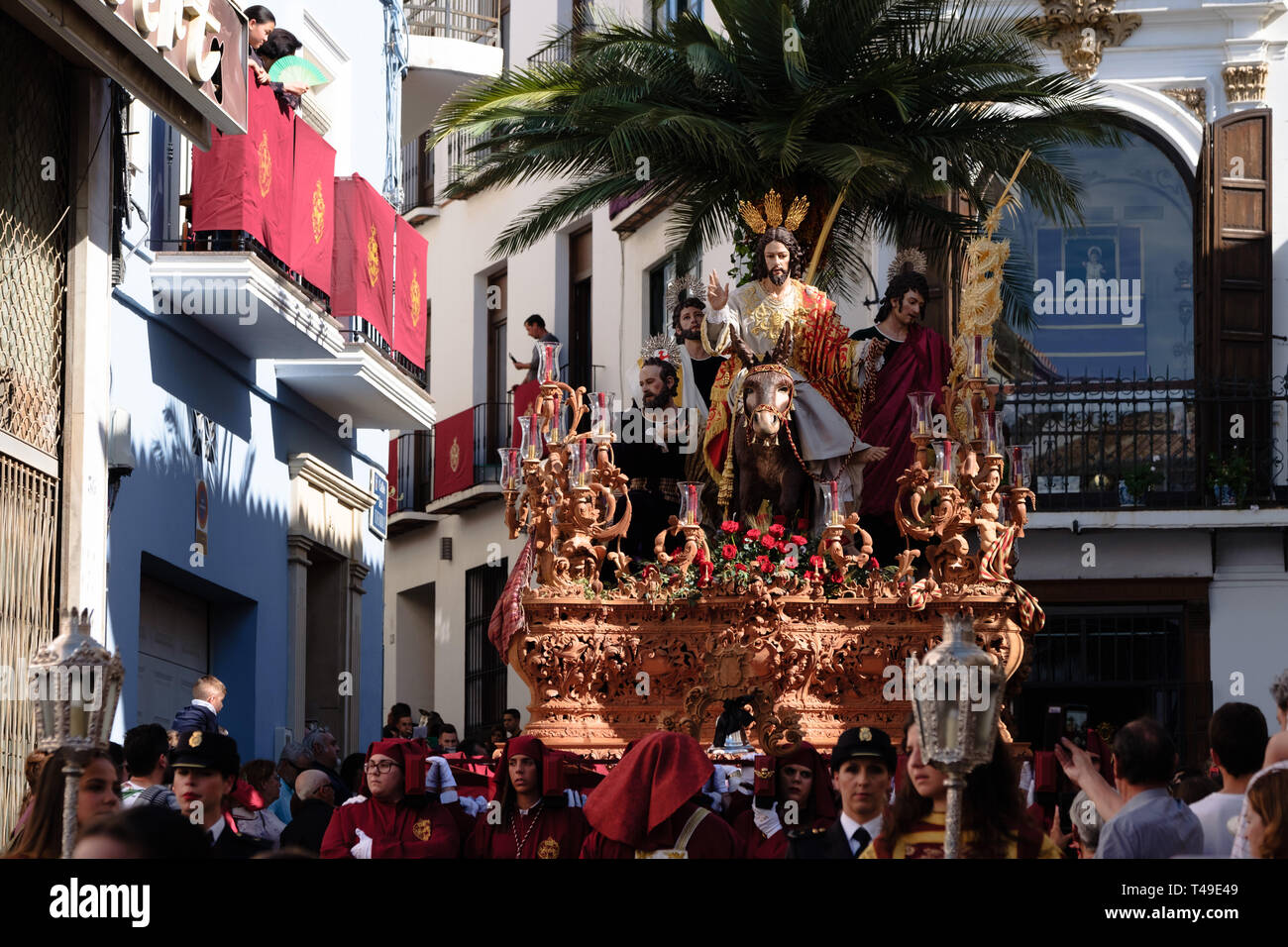Easter in Velez-Malaga, Axarqua,Spain. Palm Sunday procession at the ...