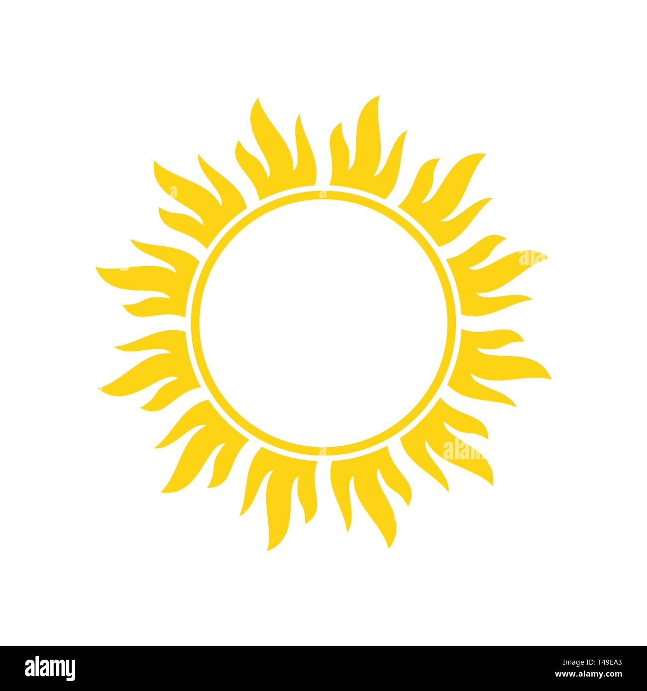 Sun icon on background for graphic and web design. Simple vector sign ...