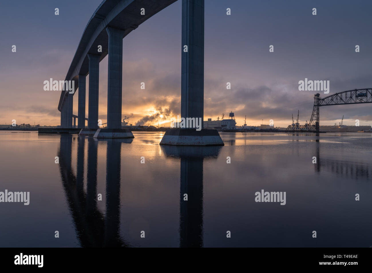 The massive Jordan Bridge over the Elizabeth River in Virginia ...