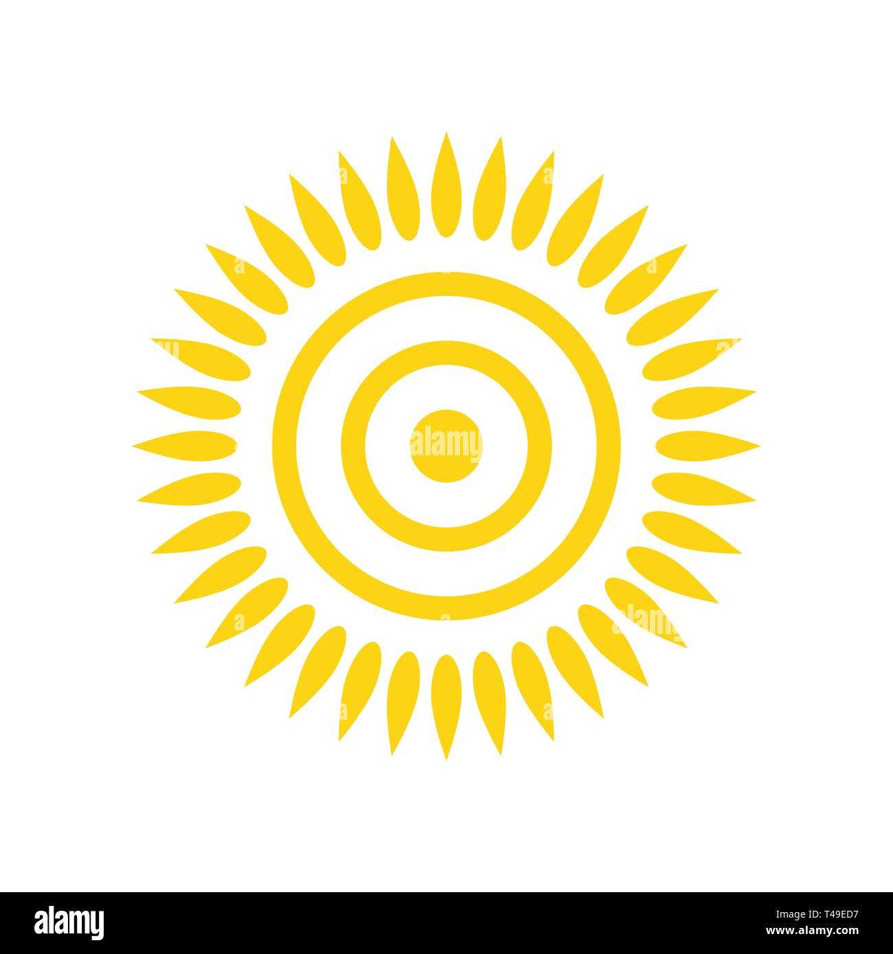 Sun icon on background for graphic and web design. Simple vector sign ...