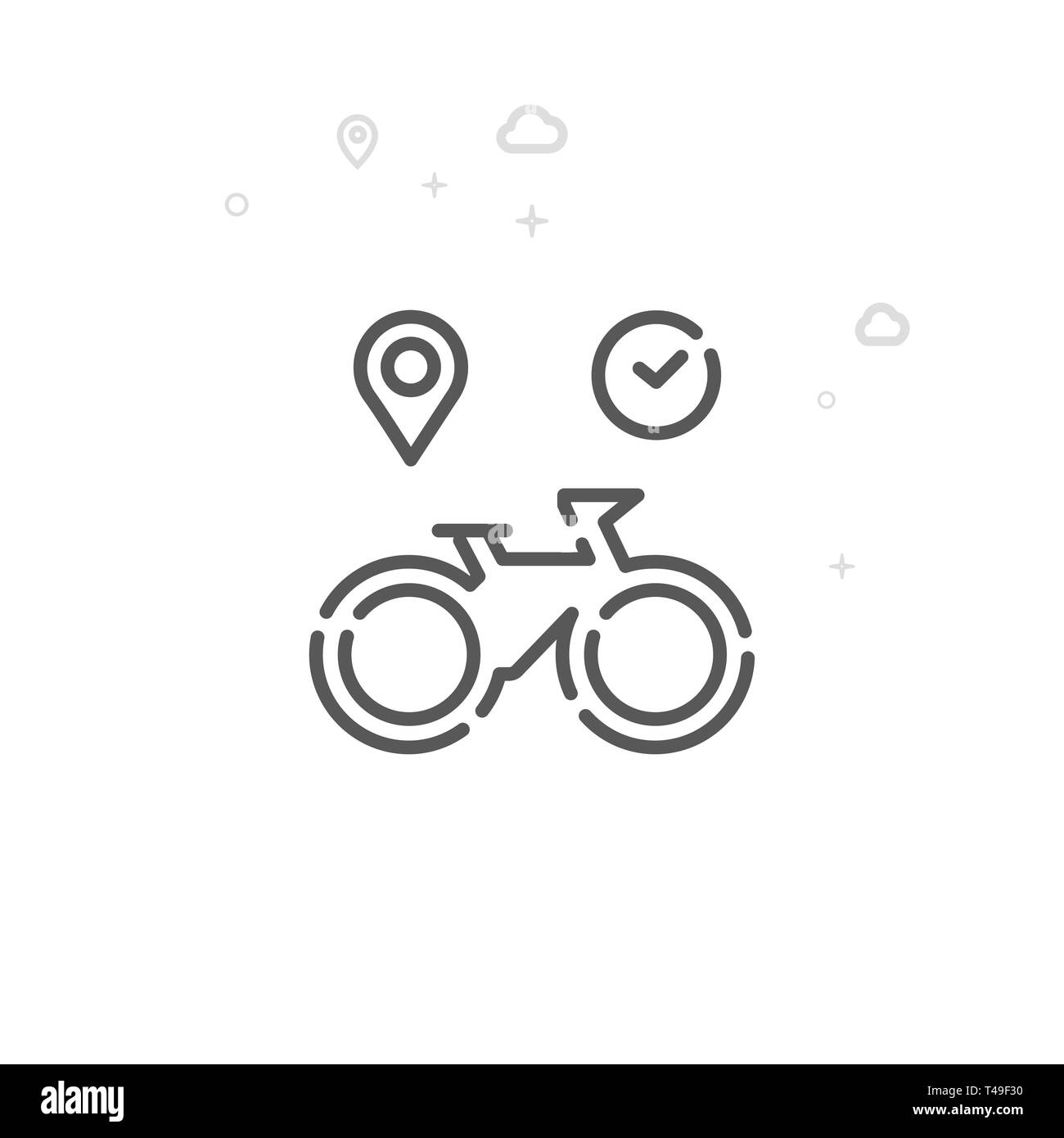 Bike or Bicycle Rental Line Icon. City Urban Transport Symbol ...