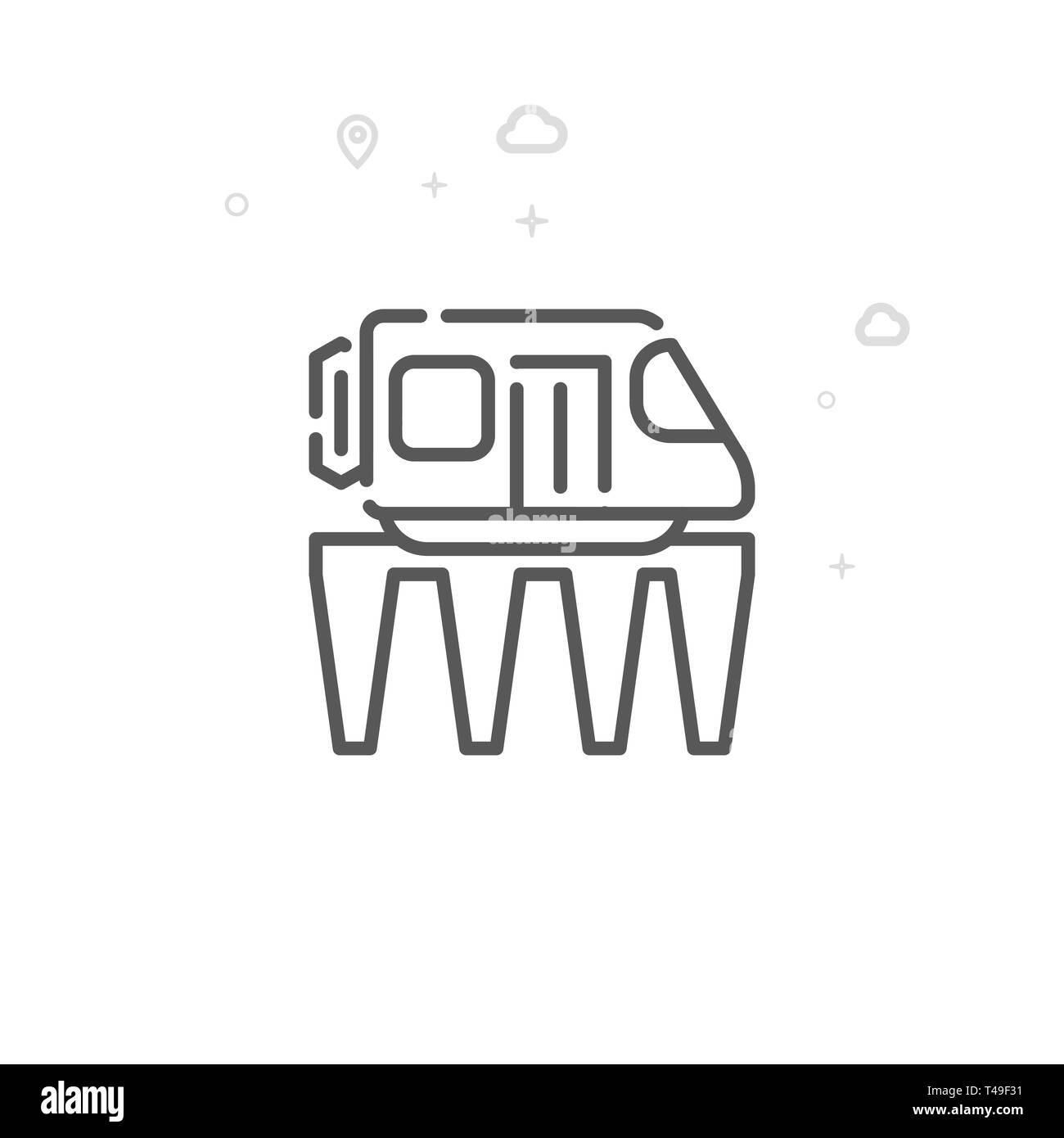 Monorail Road Train Line Icon. City Urban Transport Symbol, Pictogram ...