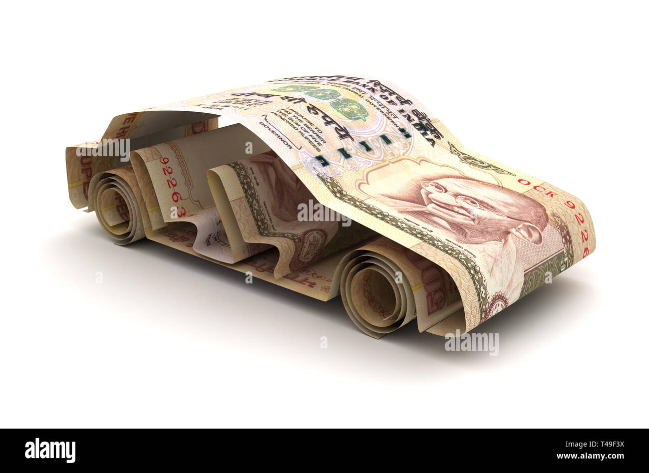 Car Finance With Indian Rupee (Isolated on white background Stock Photo ...