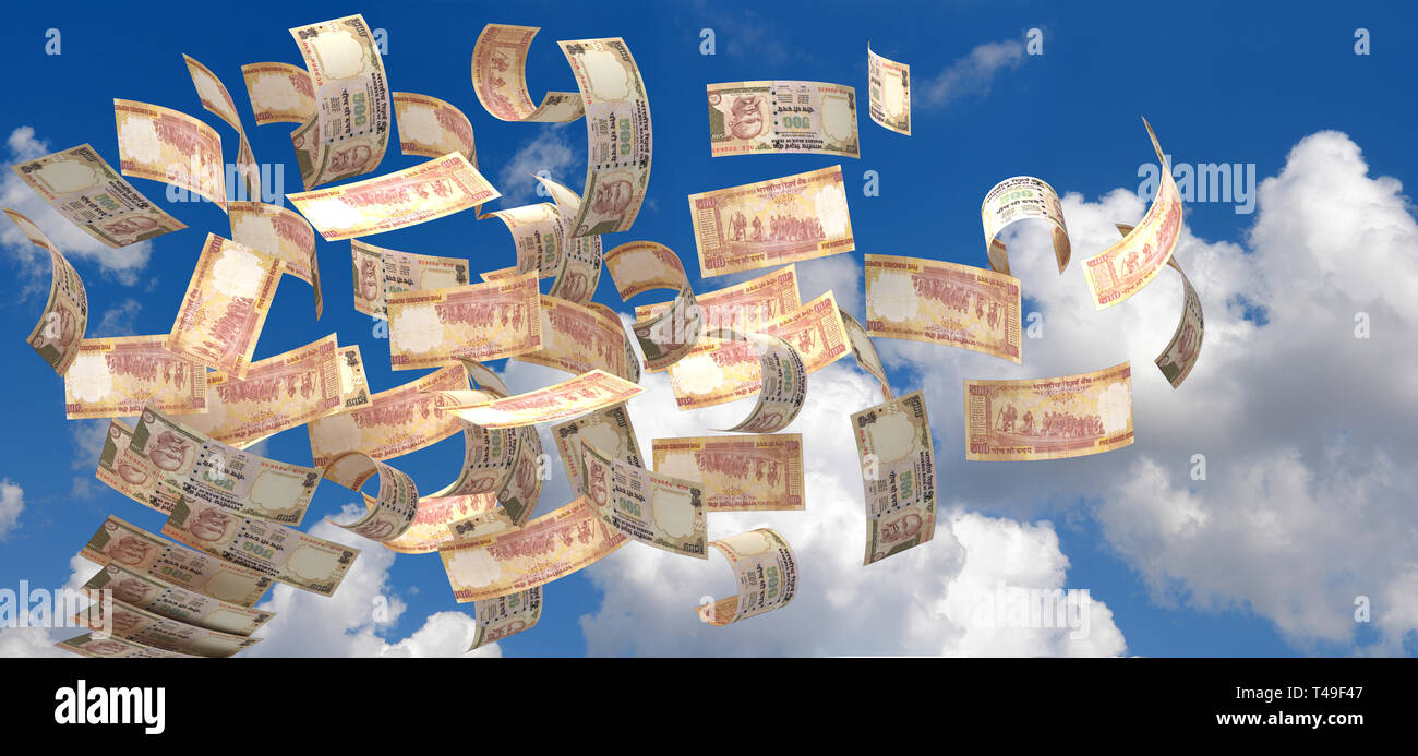 Flying Indian Rupee (isolated with clipping path Stock Photo - Alamy
