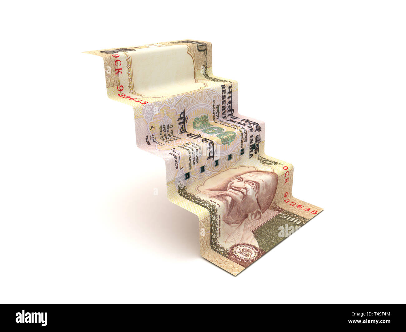 Higher Steps With Indian Rupee (Isolated on white background Stock ...