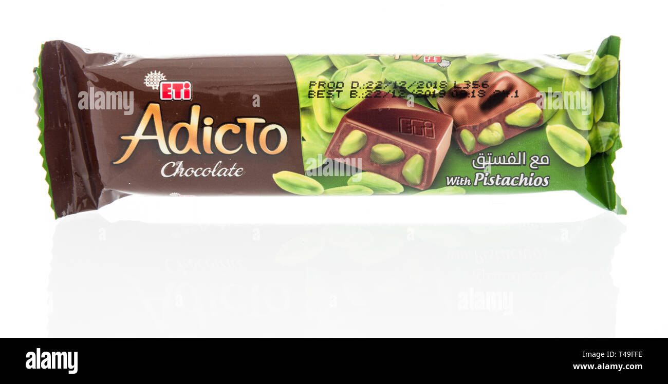 Winneconne, WI - 13 April 2019: A package ETI adicto chocolate with ...
