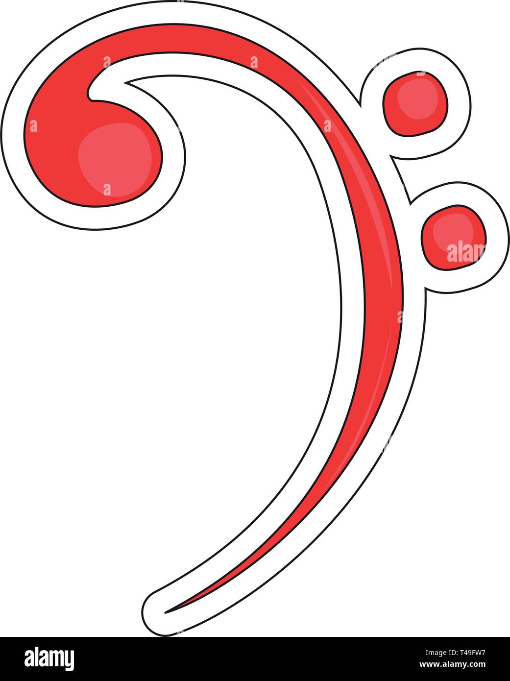 Isolated bass clef. Comic musical note Stock Vector Image & Art - Alamy