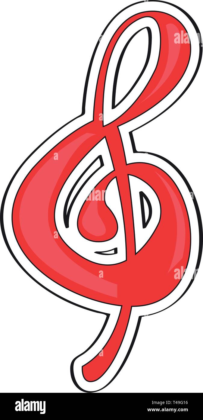 Isolated treble clef. Comic musical note Stock Vector Image & Art - Alamy