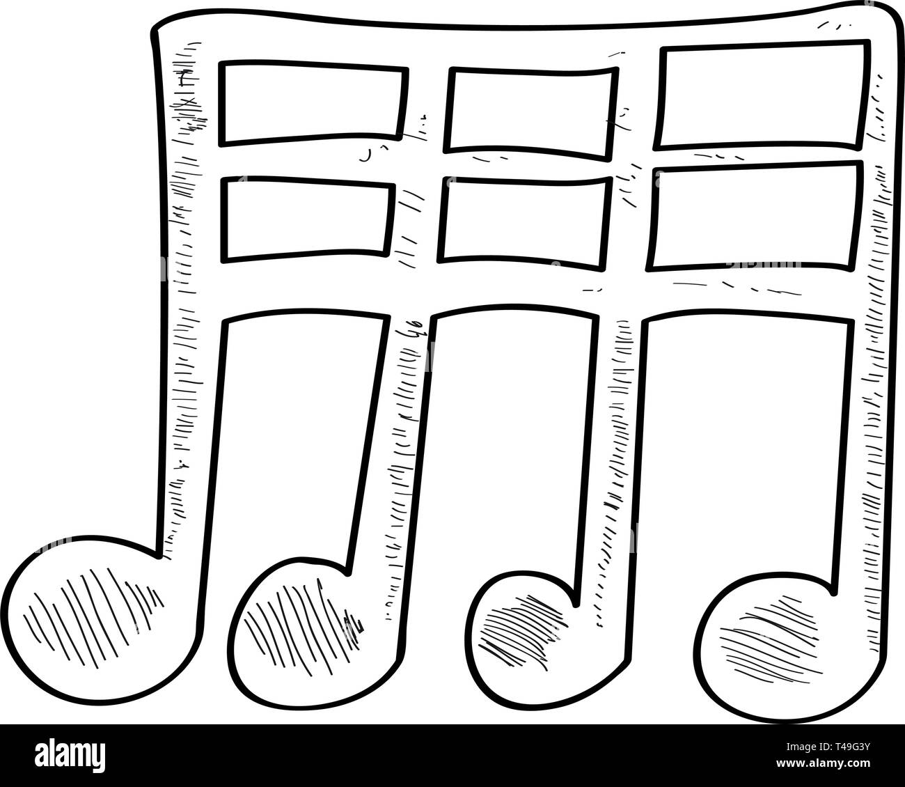 Isolated comic musical note sketch Stock Vector Image & Art - Alamy