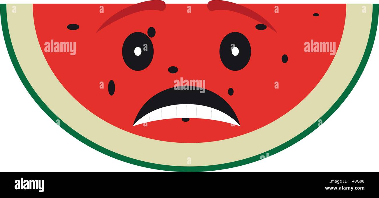 Sad cut watermelon cartoon Stock Vector Image & Art - Alamy