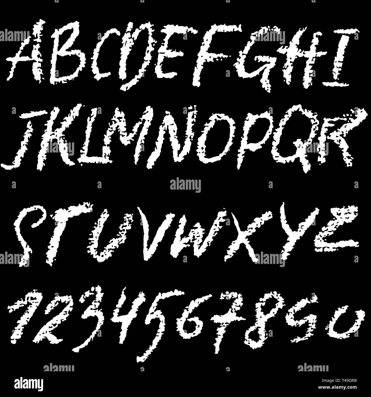 Chalk textured font. Grunge script on chalkboard. Vector calligraphy ...