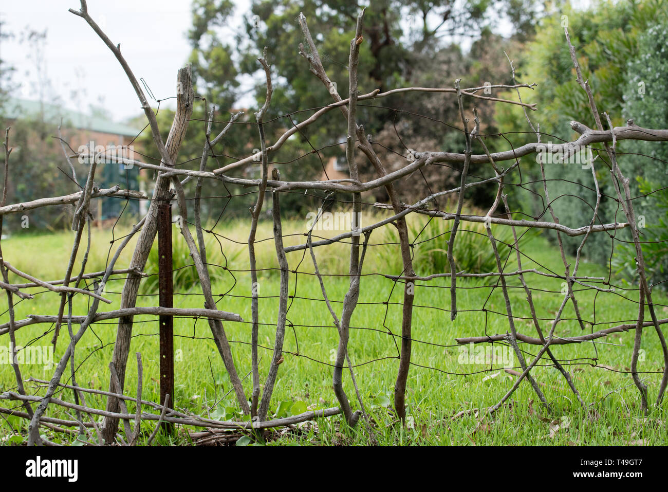Fence made of branches hi-res stock photography and images - Alamy