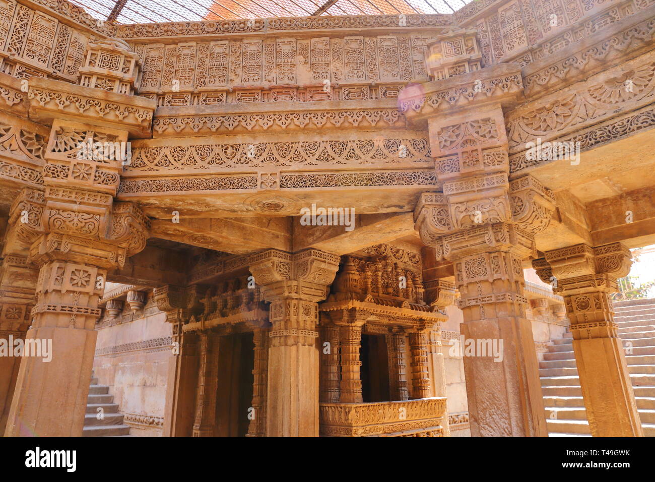Adalaj Stepwell is a Hindu building in the village of Adalaj near ...