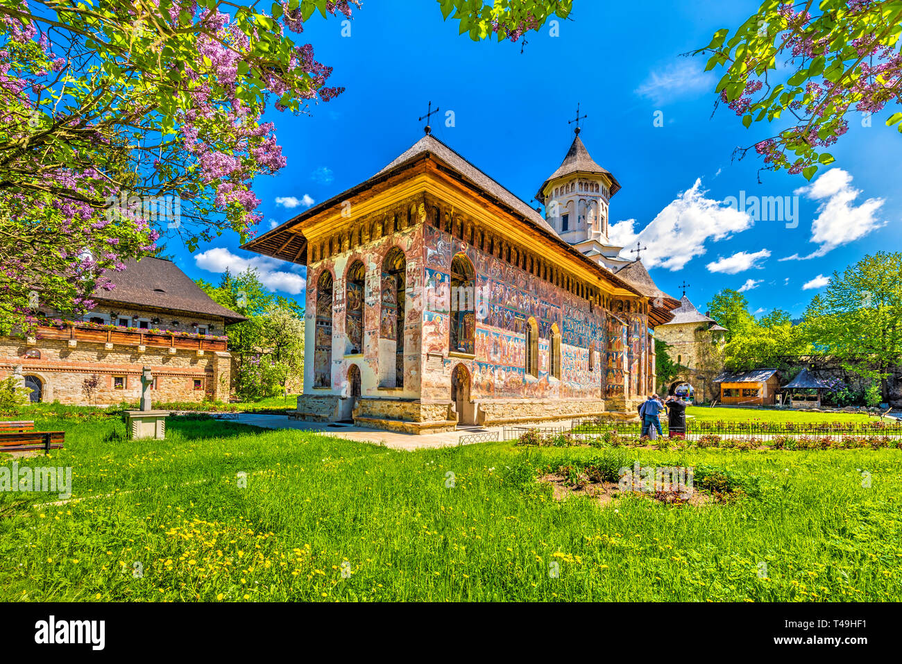 Moldovita orthodox painted church monastery, Moldavia, Bucovina ...