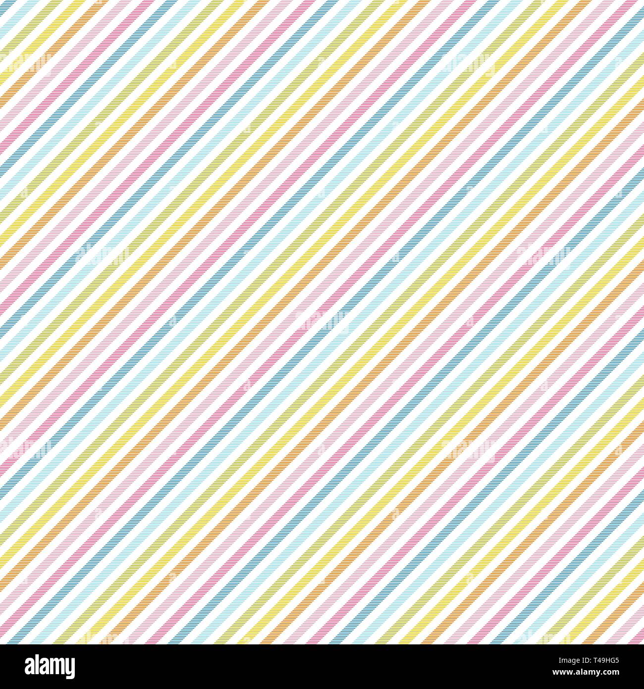 Rainbow stripes seamless pattern diagonal texture. Vector illustration ...