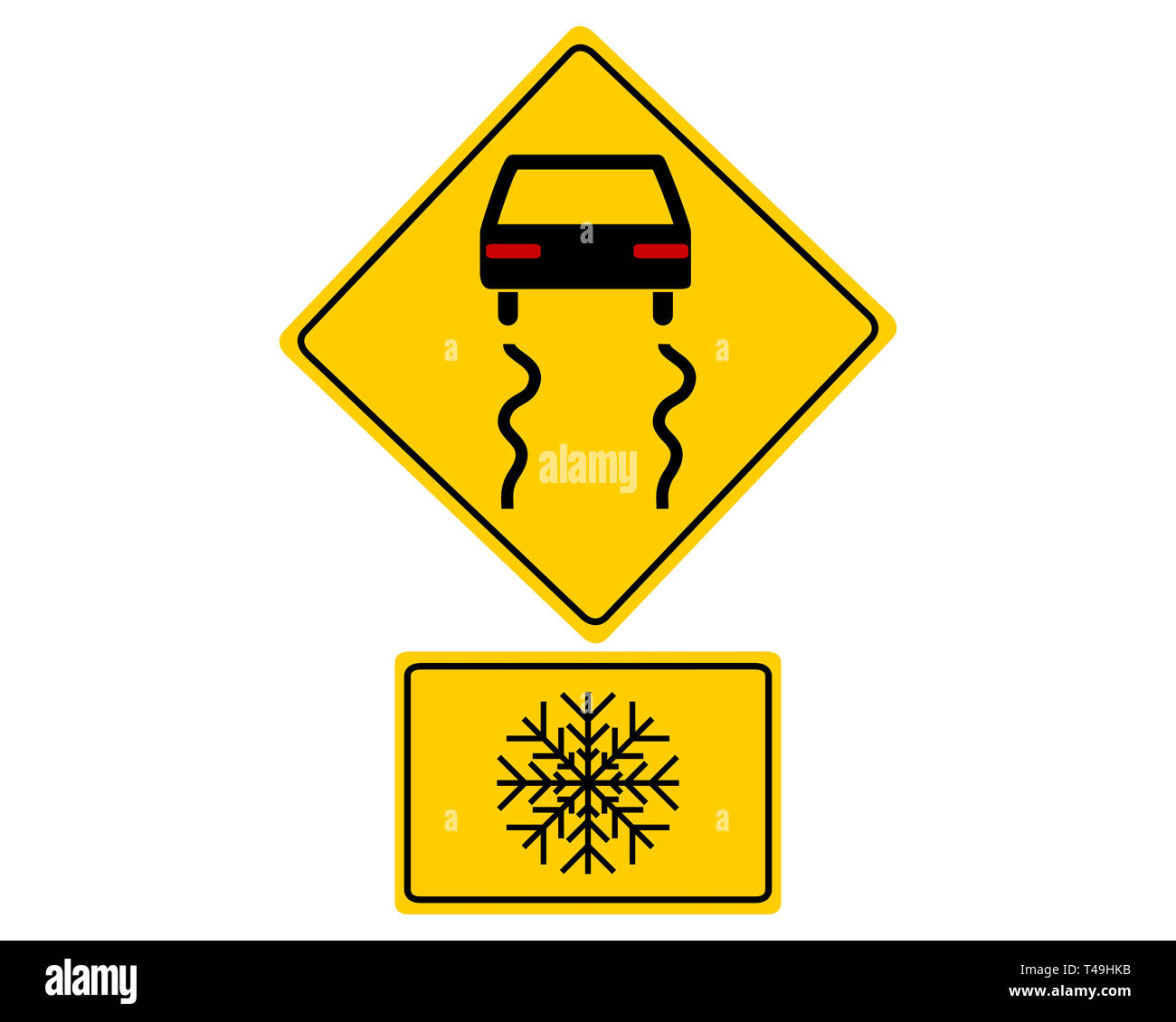 Traffic sign with car Stock Photo - Alamy