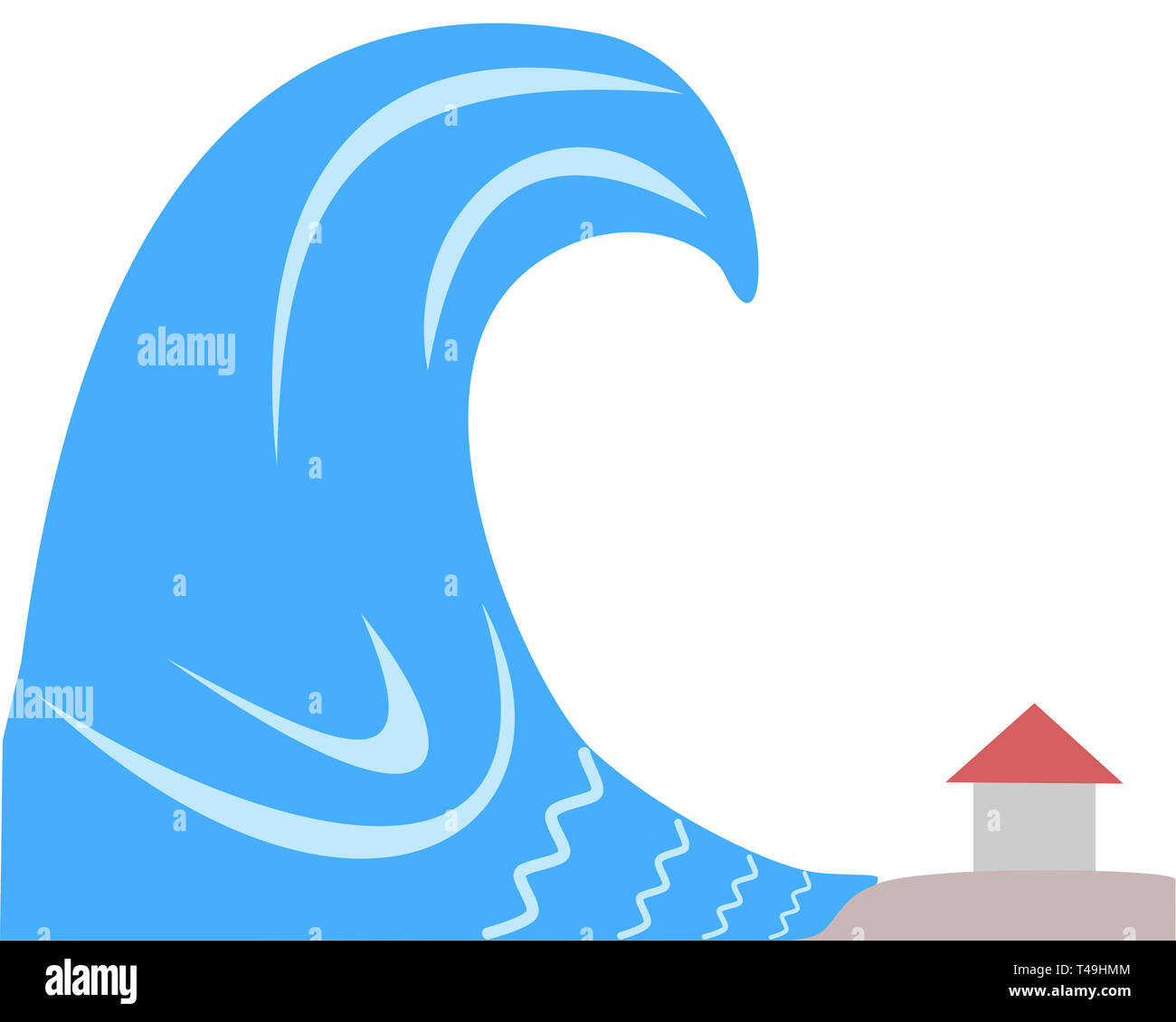 Illustration of Tsunami on white Stock Photo - Alamy