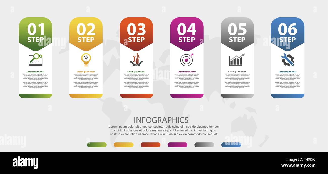 Modern 3D vector illustration. Infographic template with six elements ...